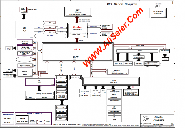 Sony VGN-CR Series MBX-177 QUANTA GD1 Schematic Diagram - AliSaler.com
